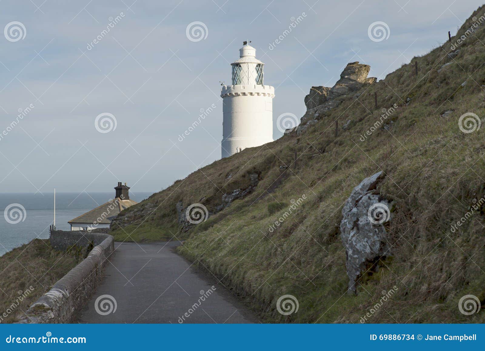 Lighthouse at Start Point in Devon. Stock Photo - Image of ocean, road ...