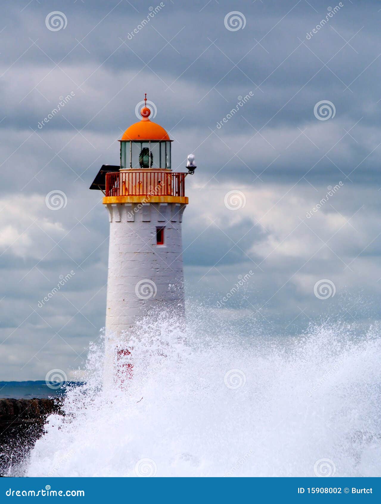 Lighthouse in storm stock photo. Image of wave, breaker - 15908002