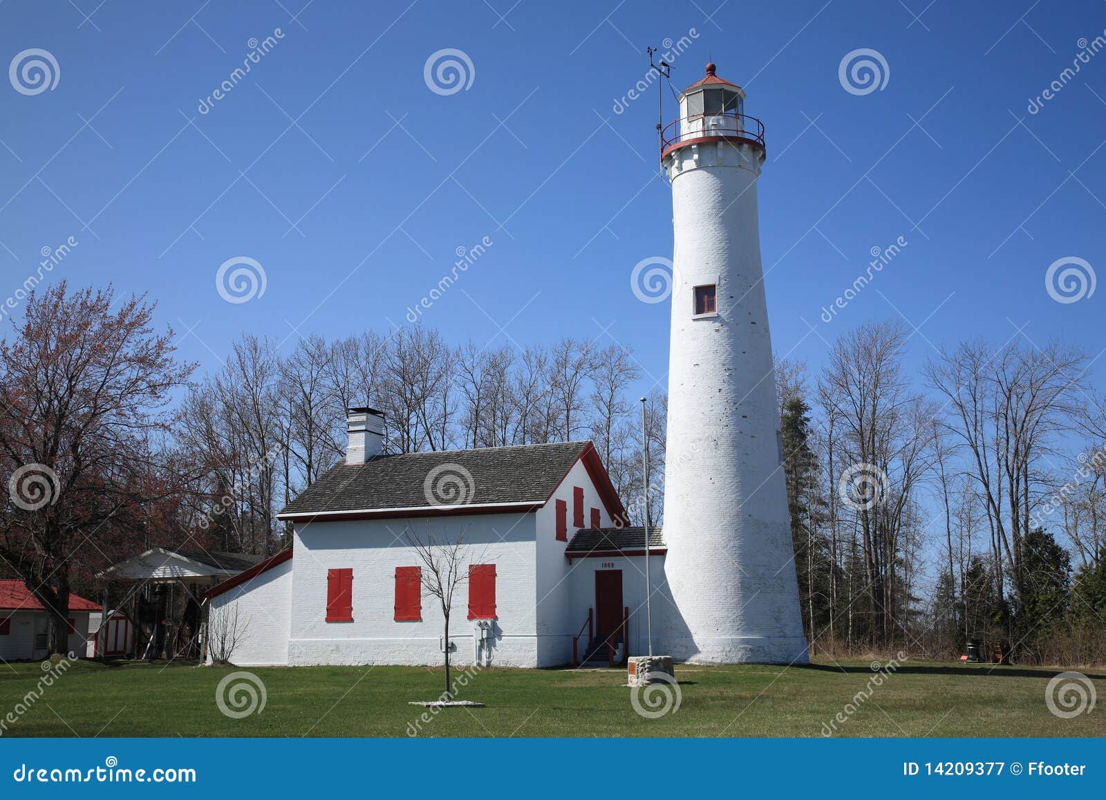 Lighthouse - Sturgeon Point, Michigan Stock Image - Image of point ...