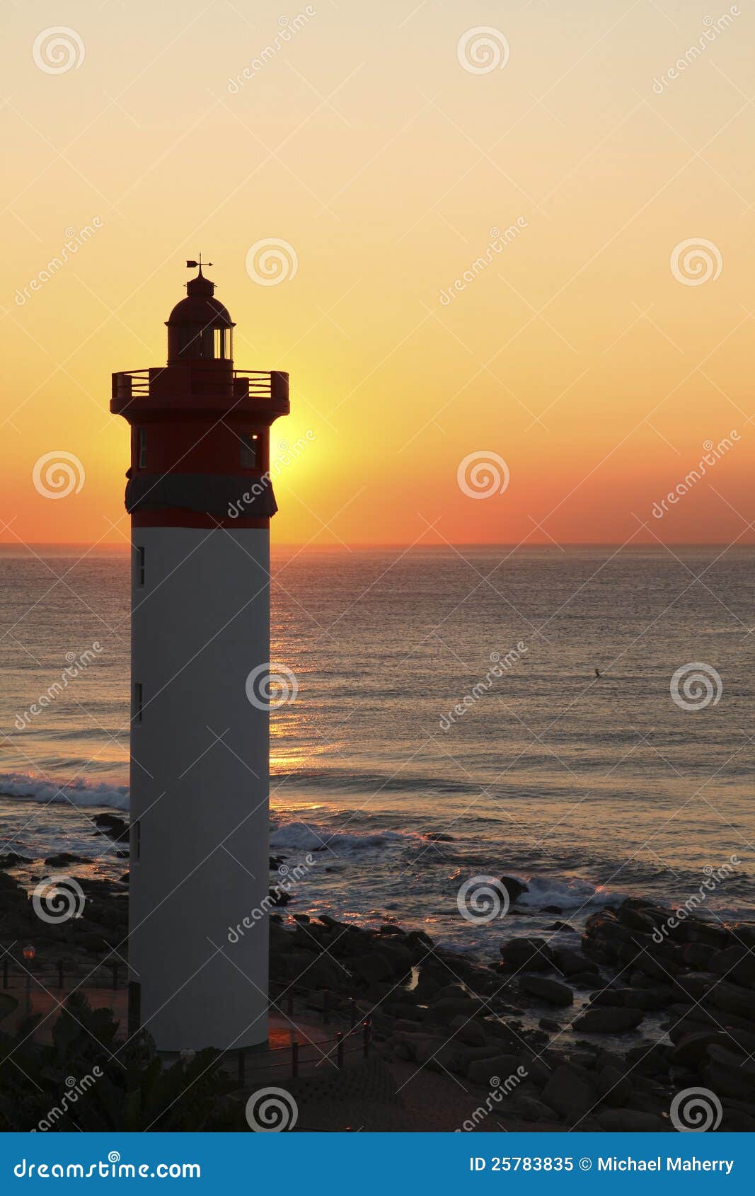 Lighthouse at sunrise stock image. Image of maritime - 25783835