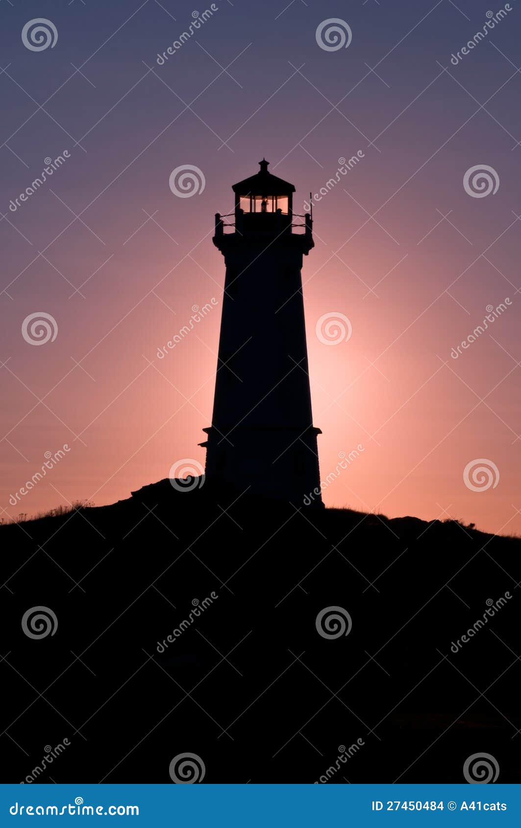 Lighthouse during Sunrise in the Early Morning Stock Photo - Image of ...