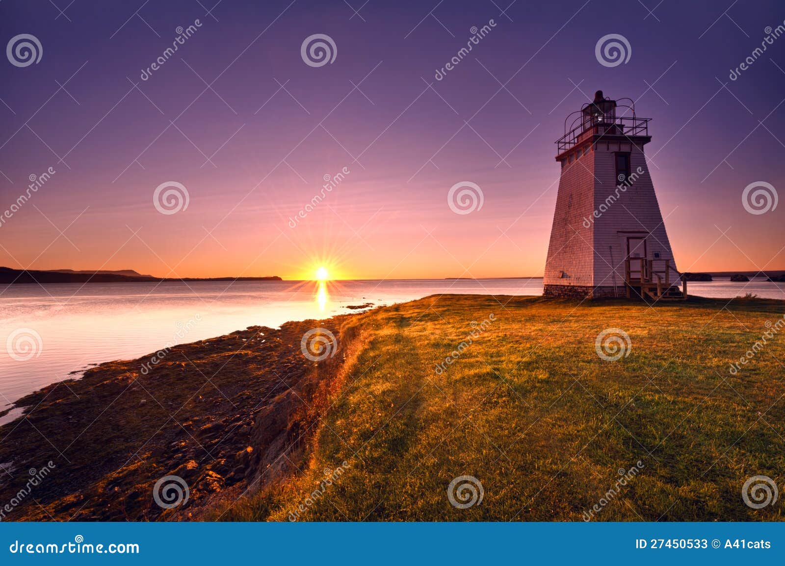Lighthouse during Sunrise in the Early Morning Stock Image - Image of ...
