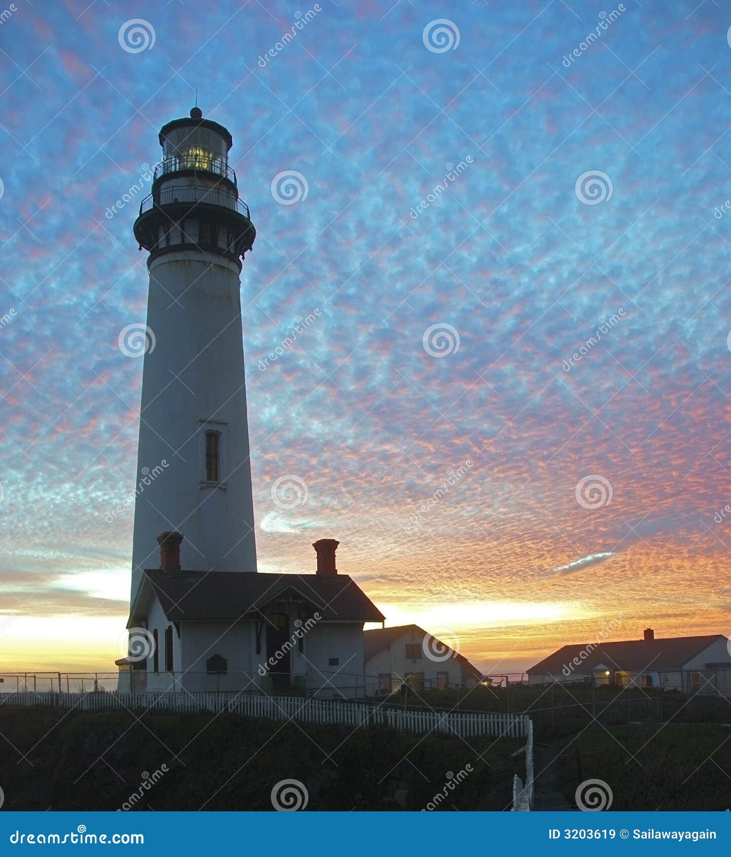 Lighthouse in the Sunset stock image. Image of landscape - 3203619