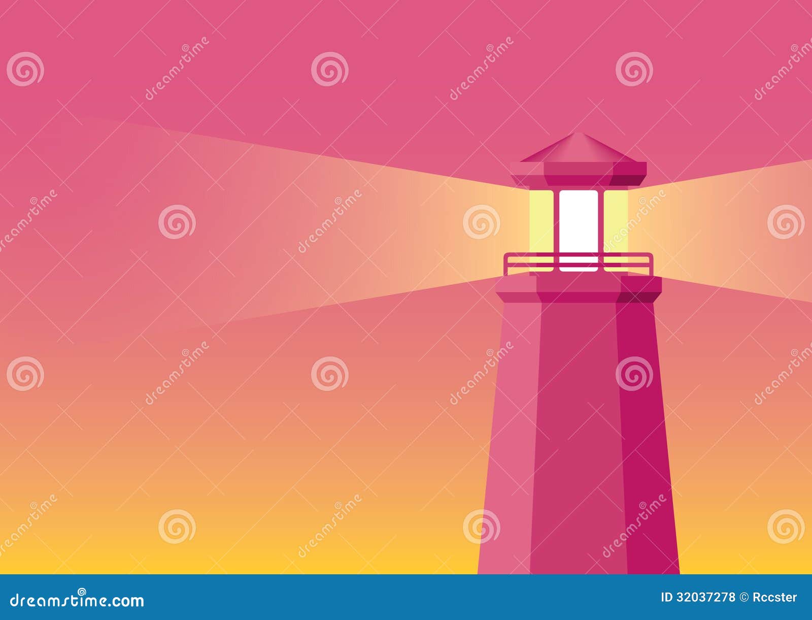 Lighthouse sunset stock vector. Illustration of calm - 32037278