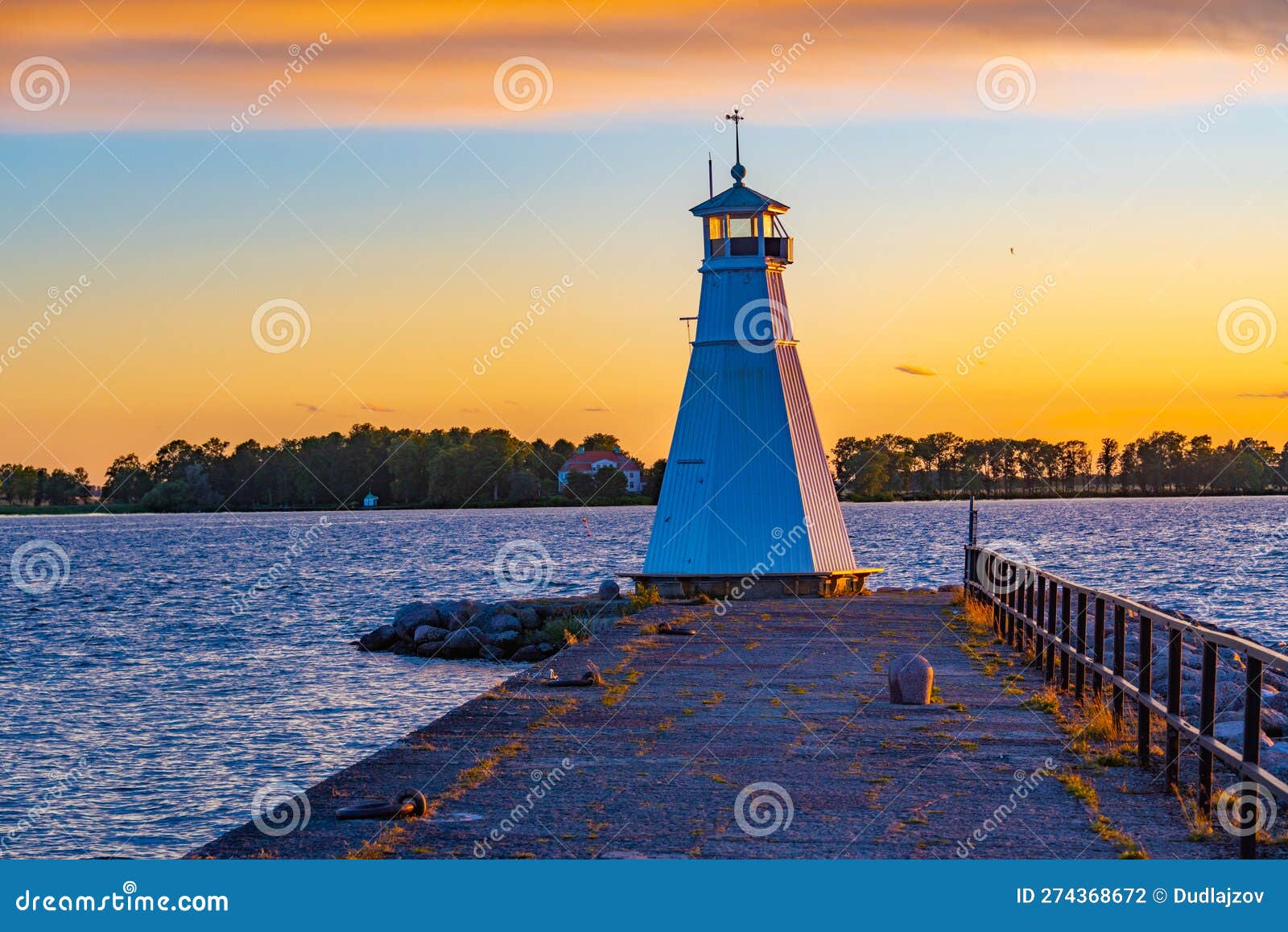 Lighthouse at Swedish Town Vadstena Stock Photo - Image of white, lighthouse: 274368672