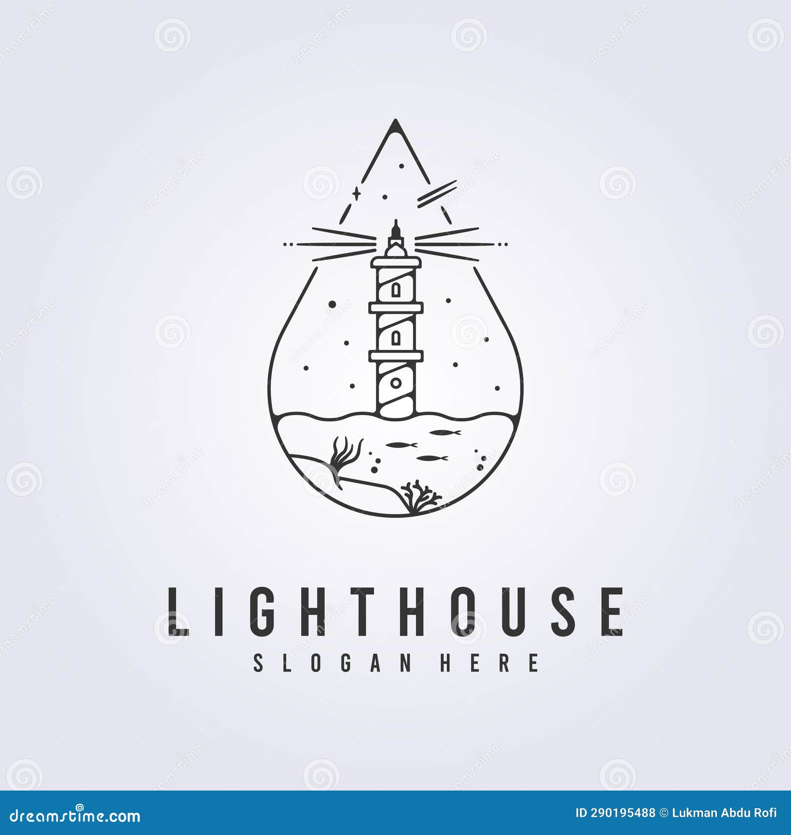 Lighthouse Symbol Logo Icon Line Art Vector Illustration Template ...