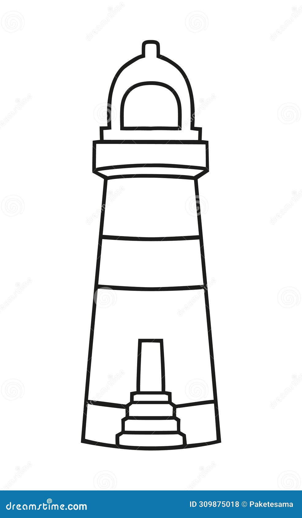 Lighthouse Symbol, Simple Style Flat Silhouette Icon Stock Illustration ...
