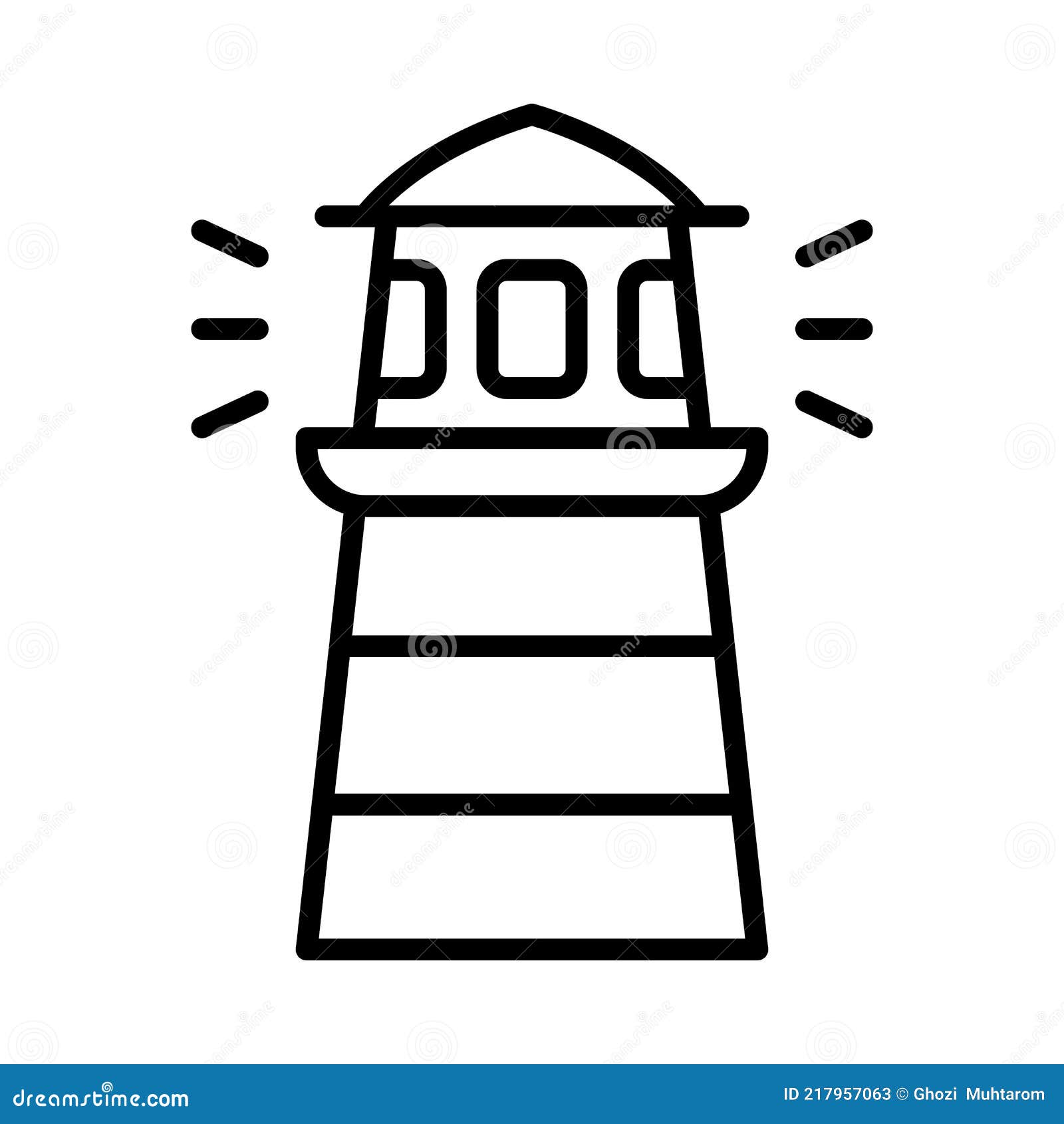 Lighthouse Tower Beacon Single Icon with Outline Style Stock Vector ...