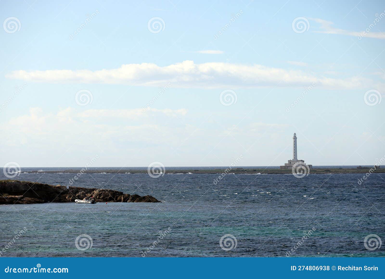 The Lighthouse of Island Sant Andrea, Gallipoli, Apulia, Italy. Stock ...