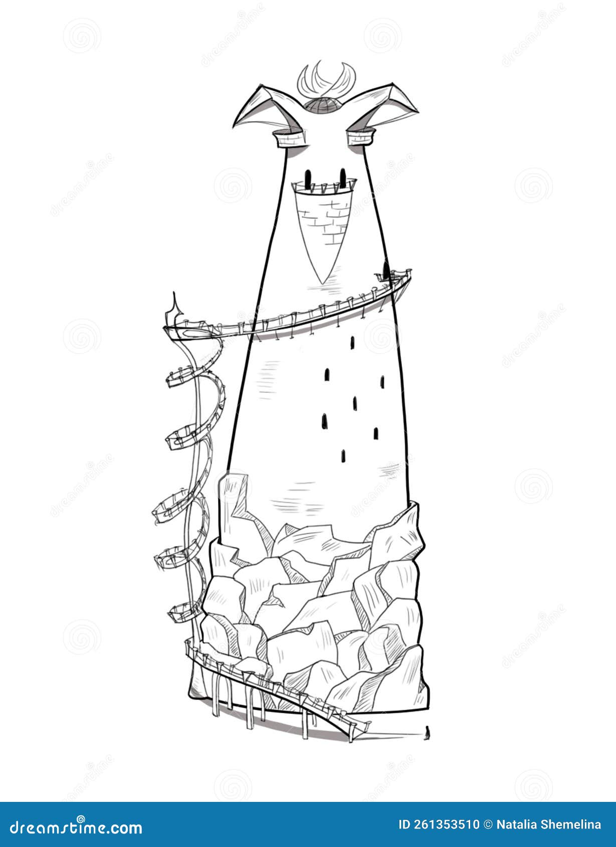 A Lighthouse, Tower Concept Art, a Lighthouse Design Stock Illustration ...