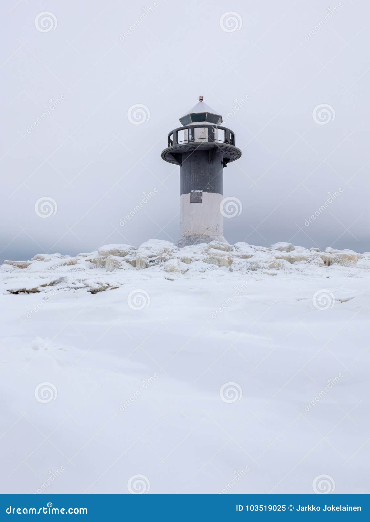 Lighthouse Tower Surrounded by Ice Stock Image - Image of scenery ...