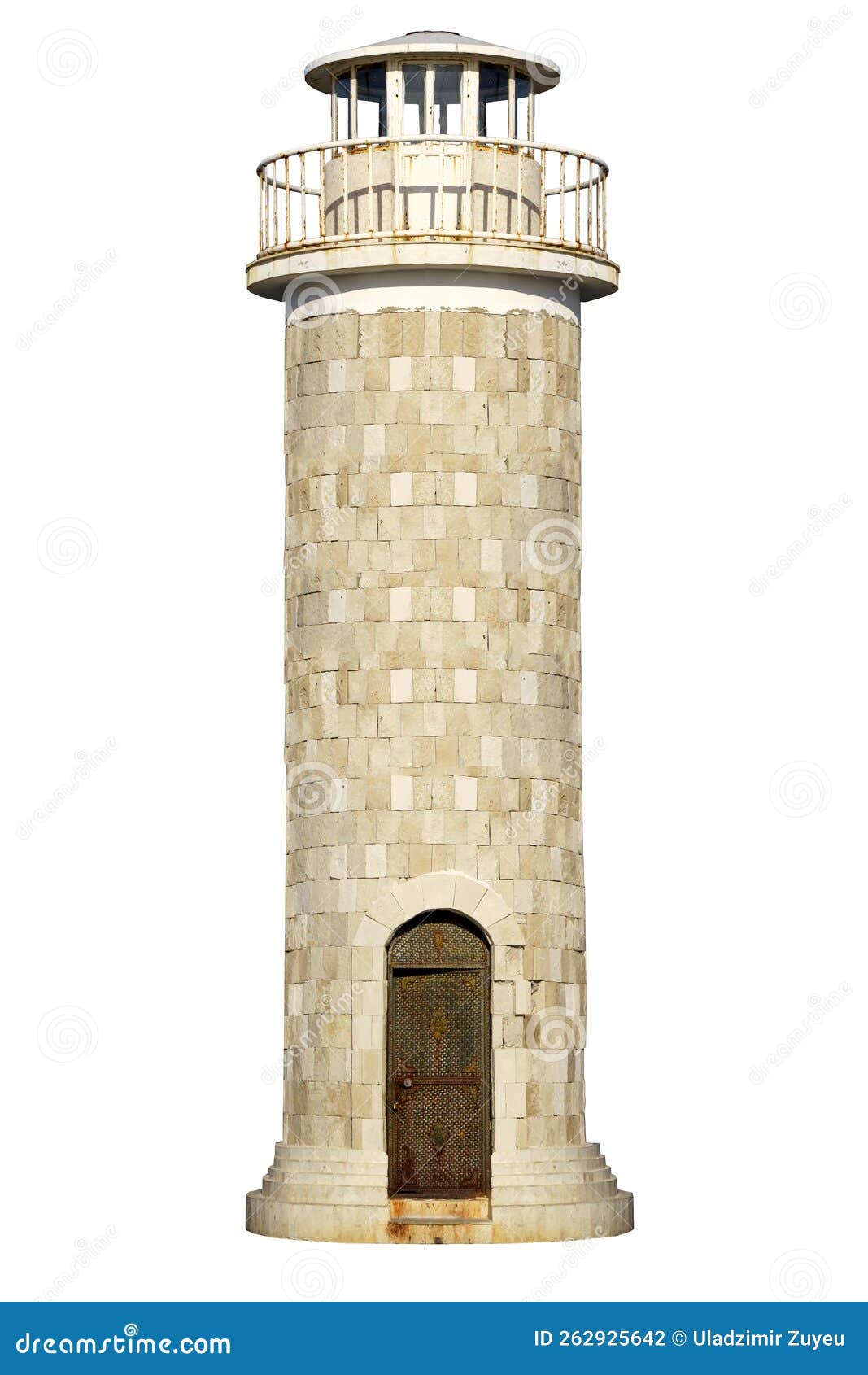 Lighthouse Tower Isolate. Stone Ancient Lighthouse for a Seaport or ...