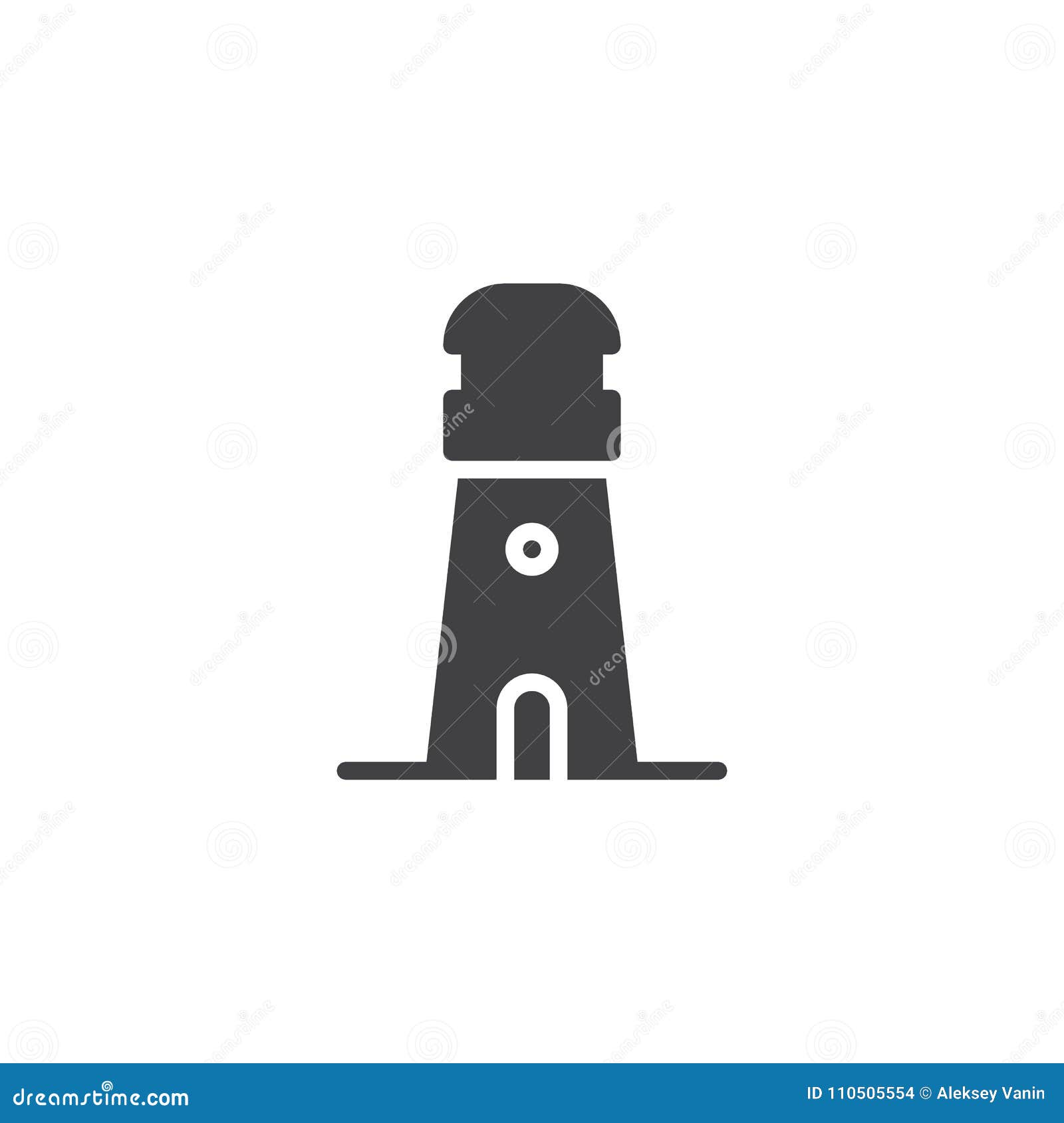 Lighthouse Tower Vector Icon Stock Vector - Illustration of nautical ...