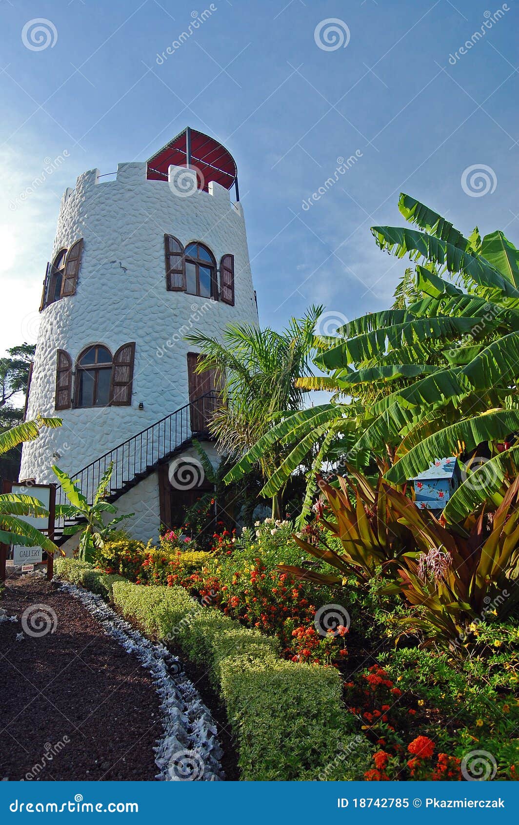 Lighthouse in Tropical Garden on Grenada Island Stock Image - Image of ...