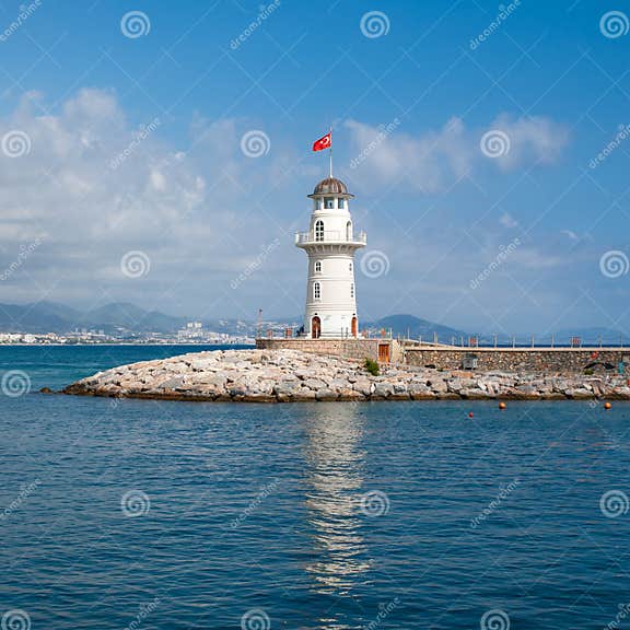 Lighthouse in Turkey stock image. Image of tourist, vessel - 179786141