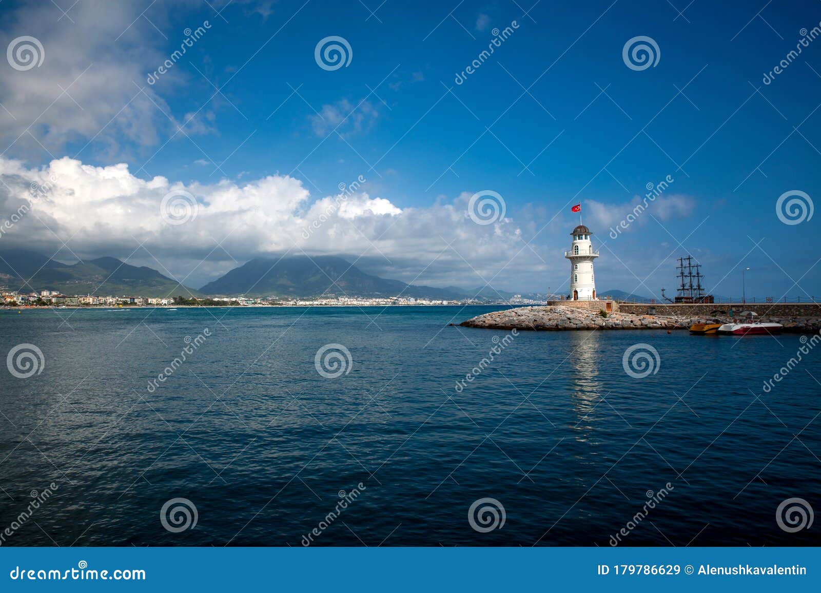 Lighthouse in Turkey stock image. Image of historic - 179786629