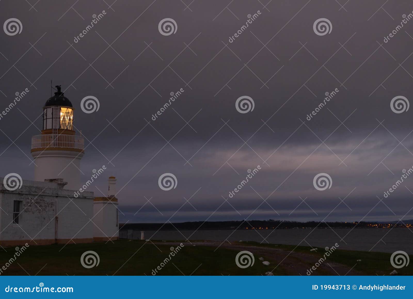 Lighthouse in twilight stock image. Image of evening - 19943713