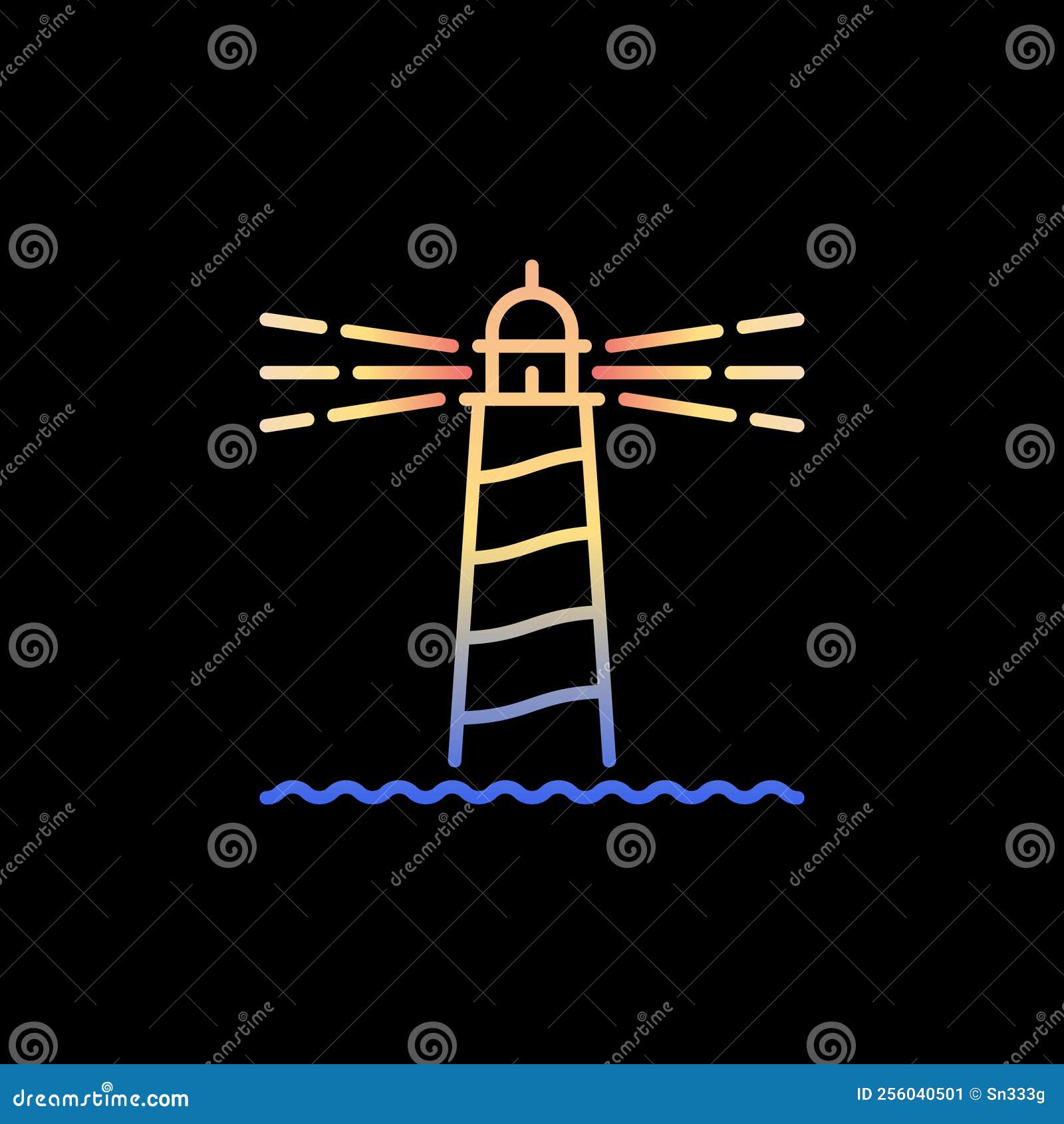 Lighthouse Vector Concept Colorful Line Icon or Sign Stock Vector ...