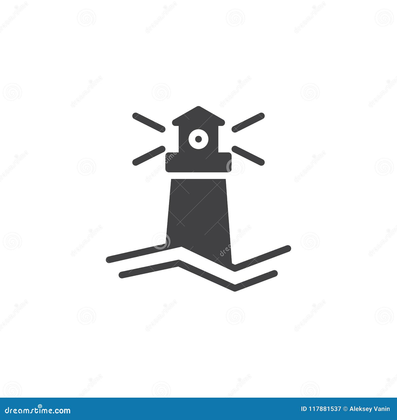 Lighthouse vector icon stock vector. Illustration of lighthouse - 117881537
