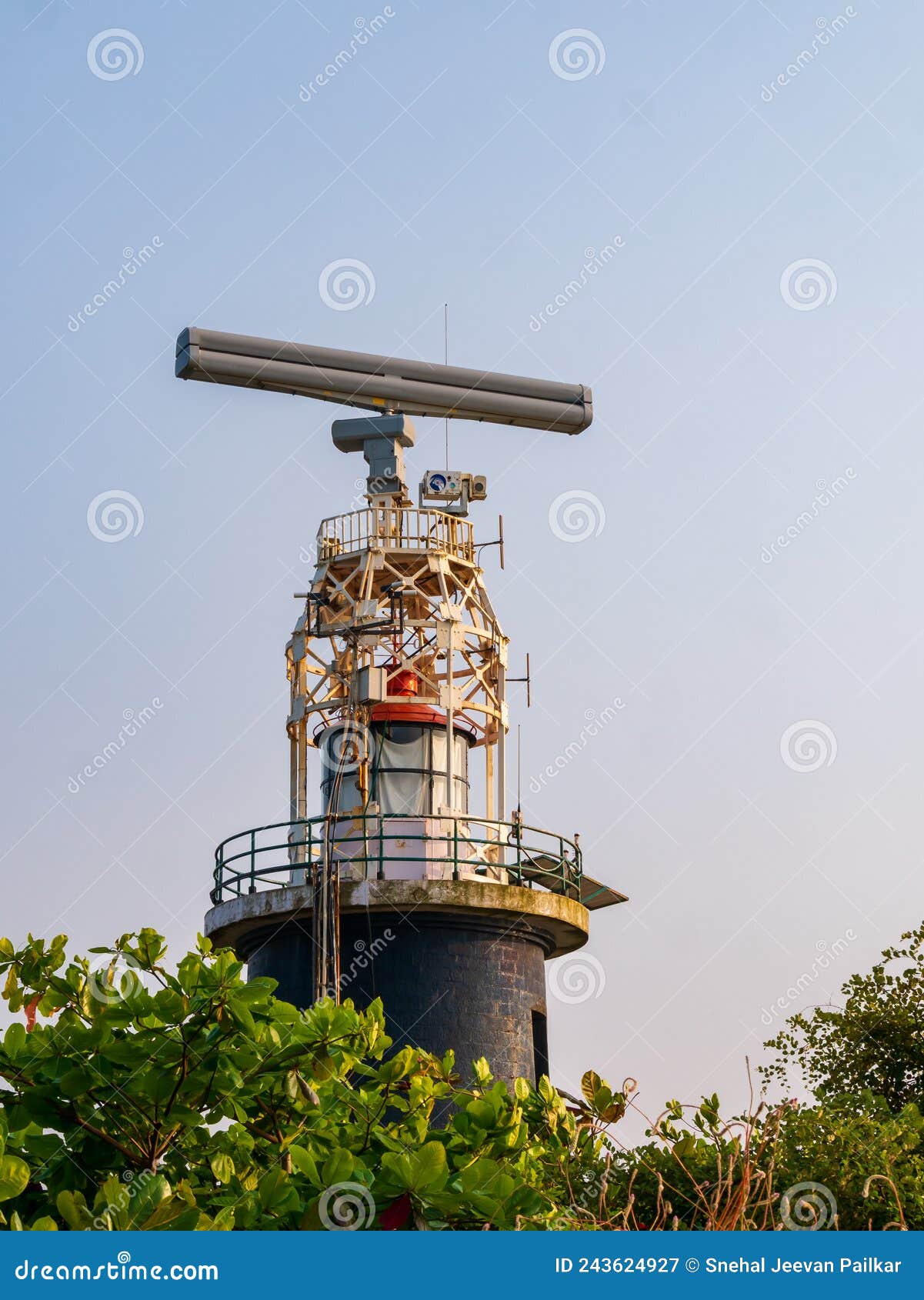 Lighthouse in Vertical Alignment, Designed To Emit Light from a System ...
