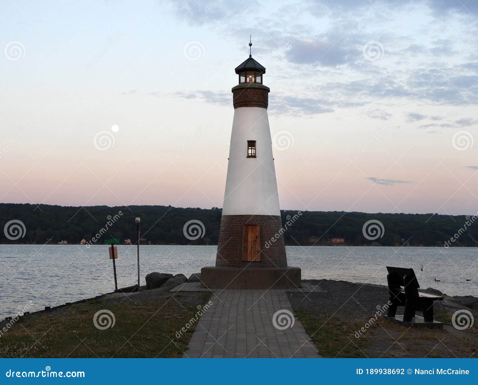 Lighthouse Walk at Myers Park Cayuga Lake Stock Photo - Image of ...