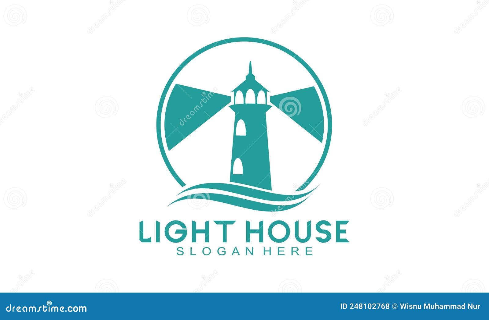Lighthouse and Wave Vector Logo Stock Vector - Illustration of ...