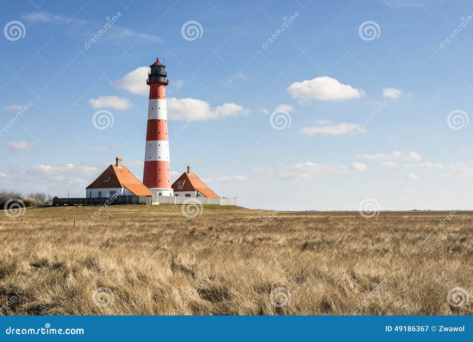 Lighthouse Westerhever stock image. Image of landmark - 49186367
