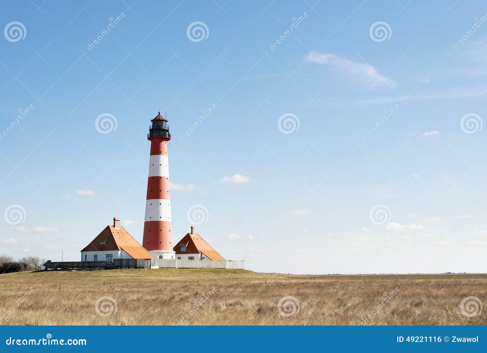 Lighthouse Westerhever stock photo. Image of beacon, national - 49221116