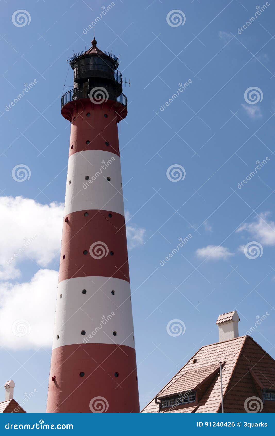 Lighthouse Westerheversand in Westerhever Stock Photo - Image of coast ...