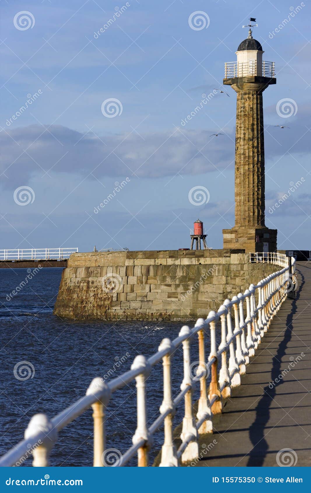 Lighthouse - Whitby in Yorkshire - England Stock Photo - Image of pier ...
