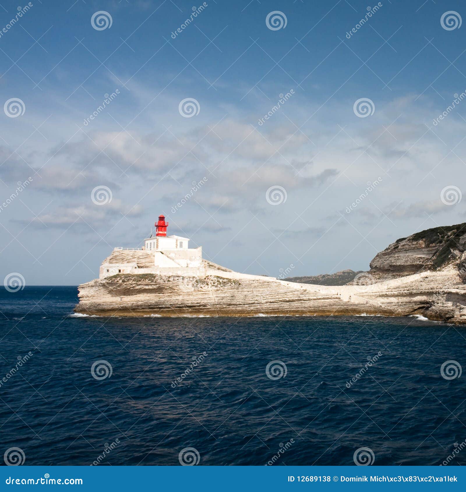 Lighthouse on a White Cliff Stock Photo - Image of hope, sunny: 12689138