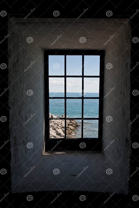 Lighthouse window view stock image. Image of architecture - 13353211