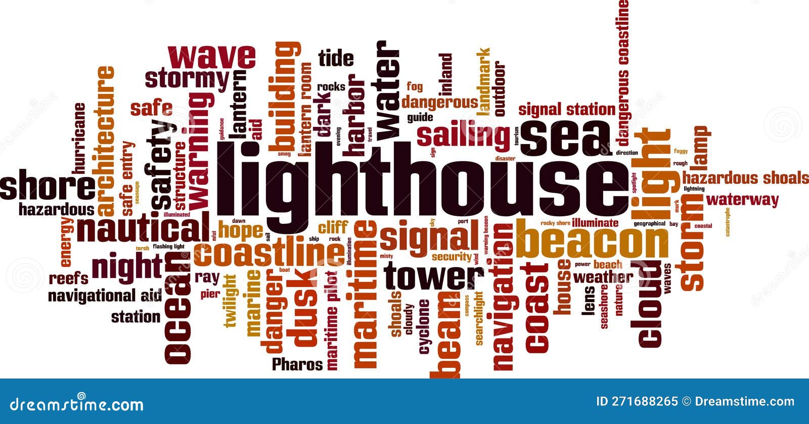 Lighthouse word cloud stock vector. Illustration of pilot - 271688265