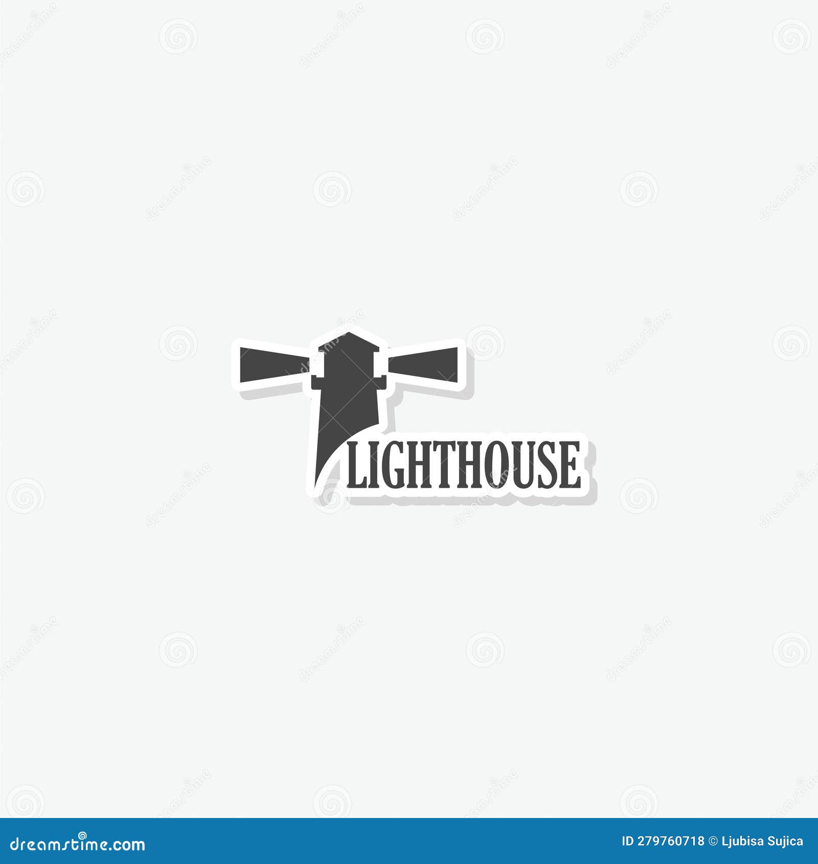 Lighthouse Word Logo Icon Sticker Stock Vector - Illustration of ...
