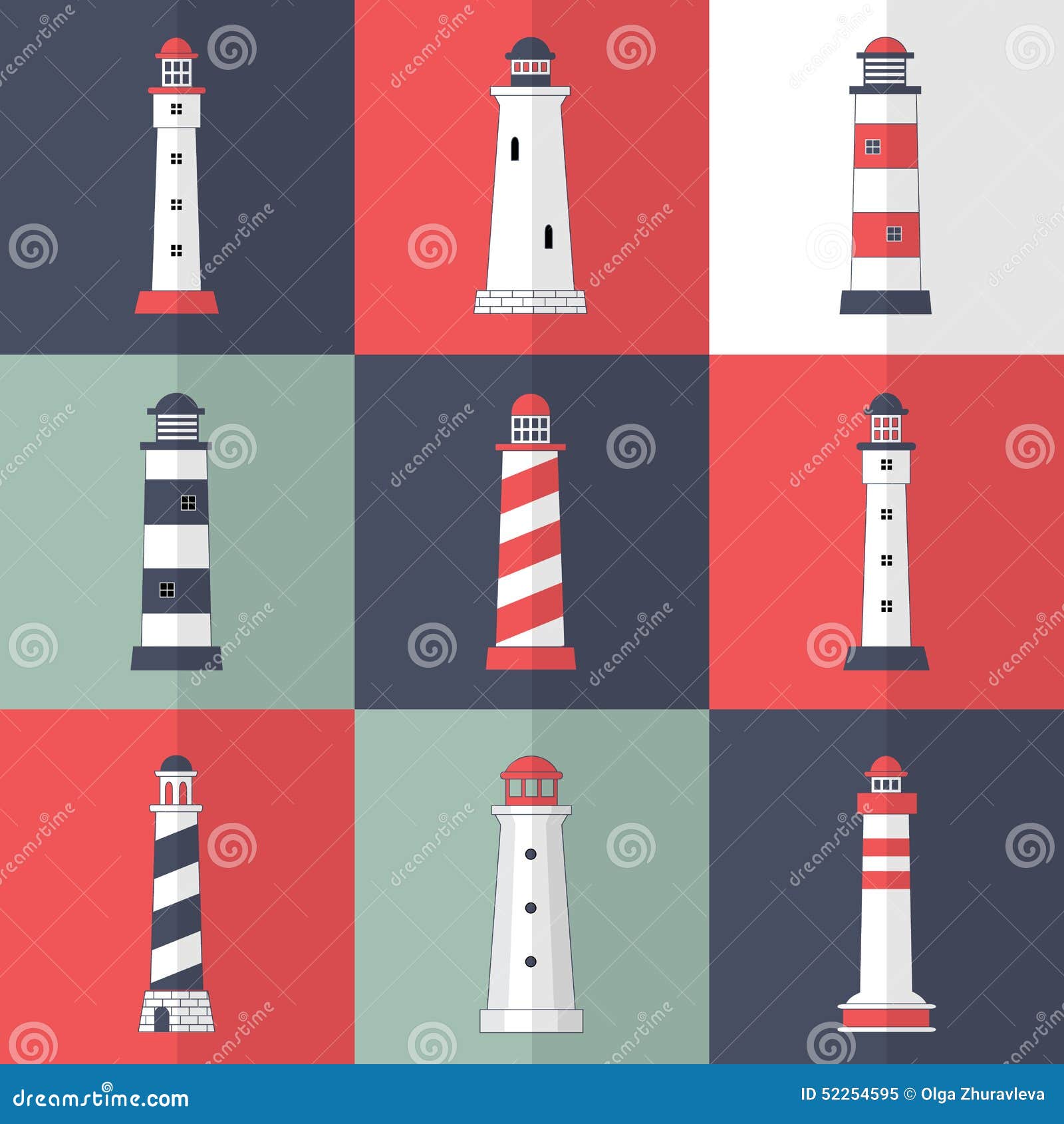 Lighthouses icons stock vector. Illustration of building - 52254595