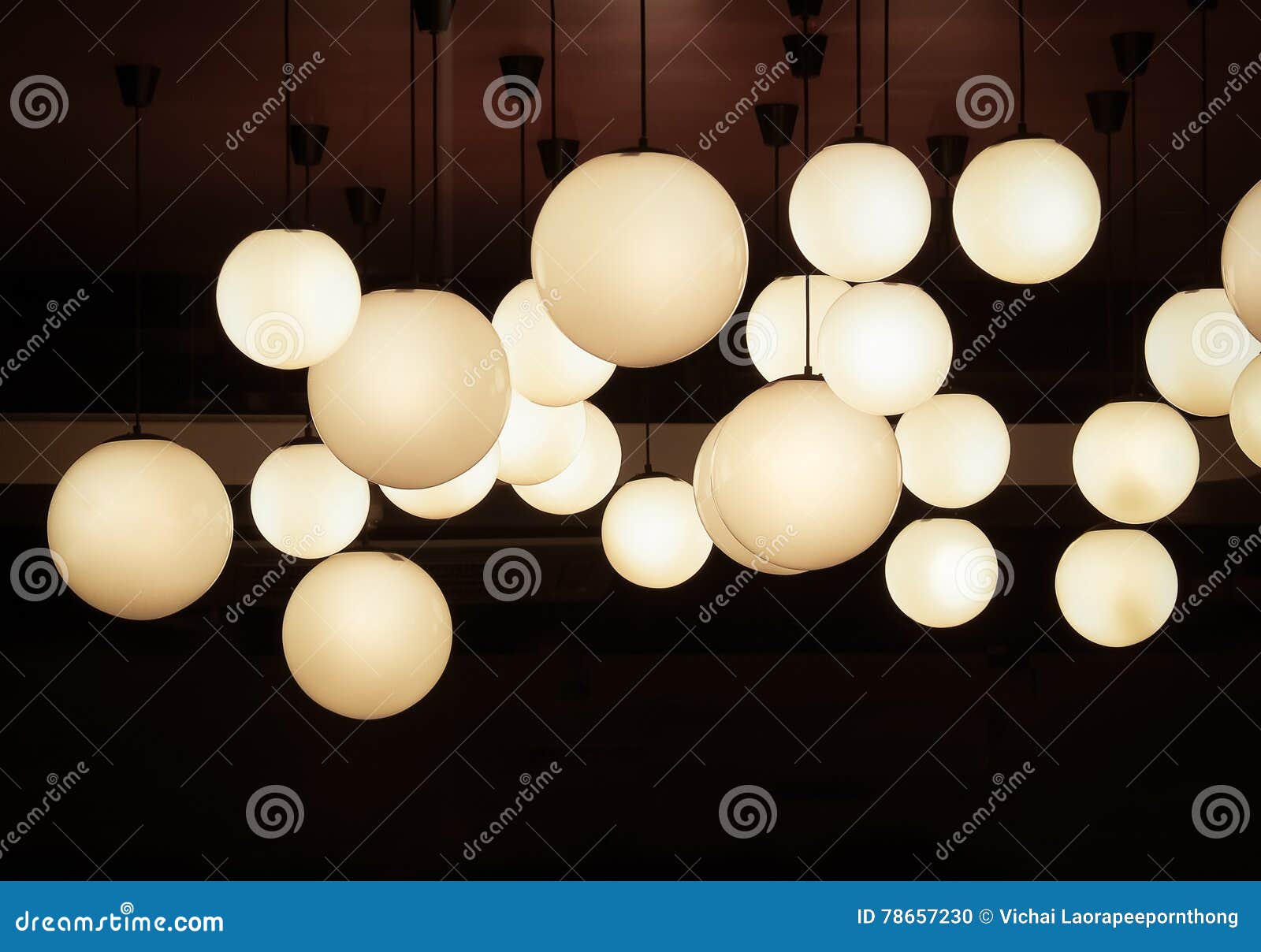 Lighting Ball Hanging from the Ceiling Stock Photo - Image of ...
