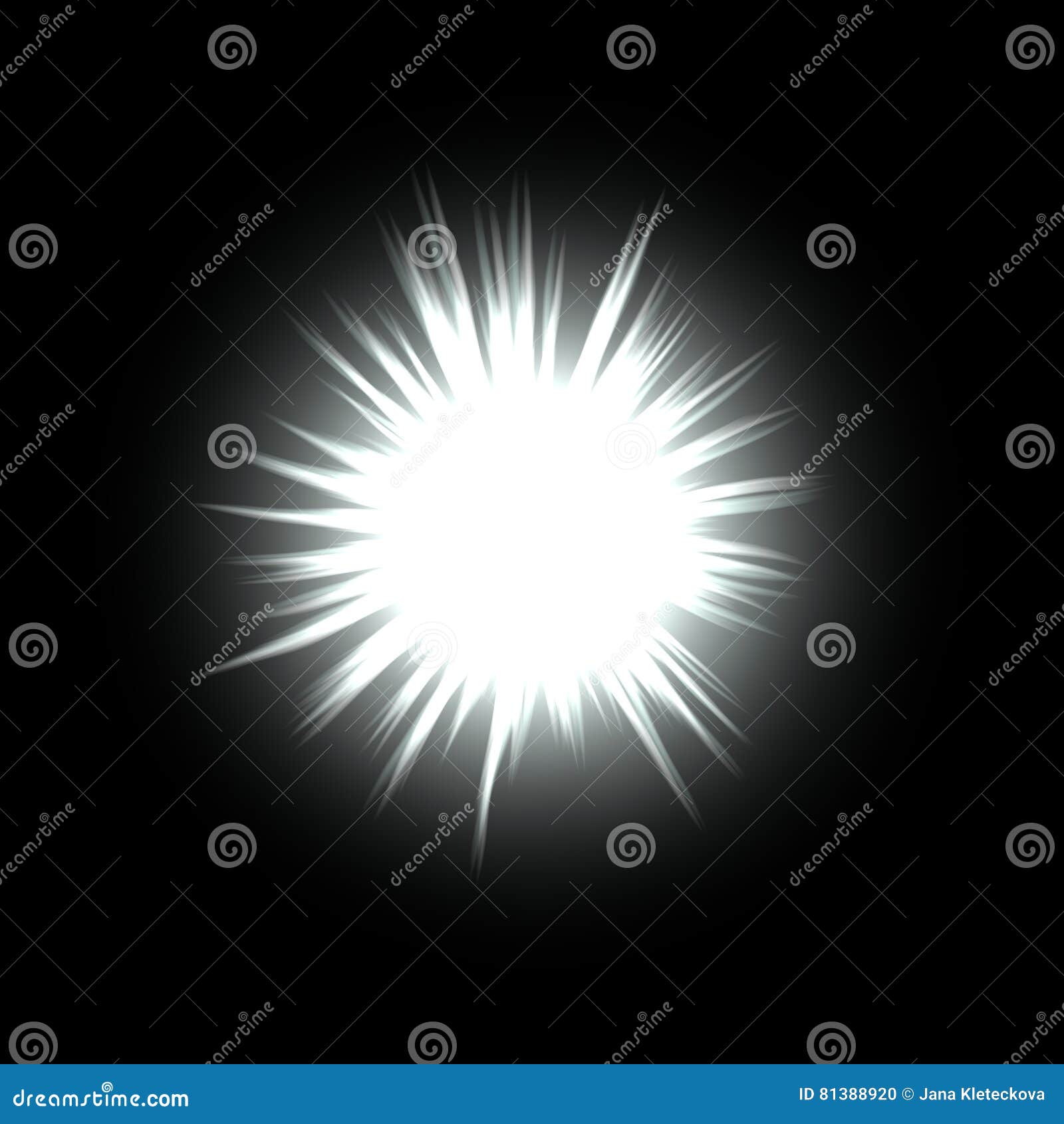 Lighting Ball Orb or Star with Flare in Space Stock Illustration ...