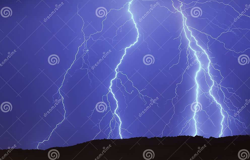 Lighting in the blue sky stock photo. Image of water - 25967800