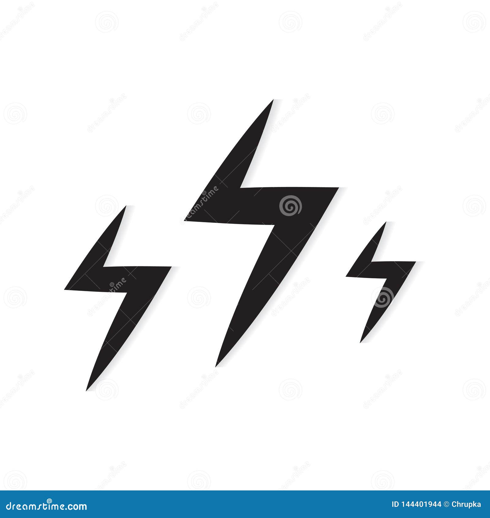 Lighting bolts icon stock vector. Illustration of arrow - 144401944