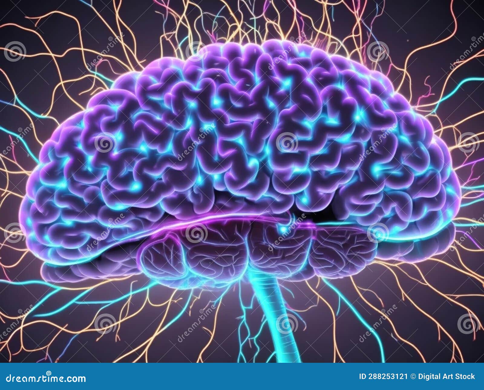The Lighting Brain Digital Illustration Showcases a Fascinating Blend ...