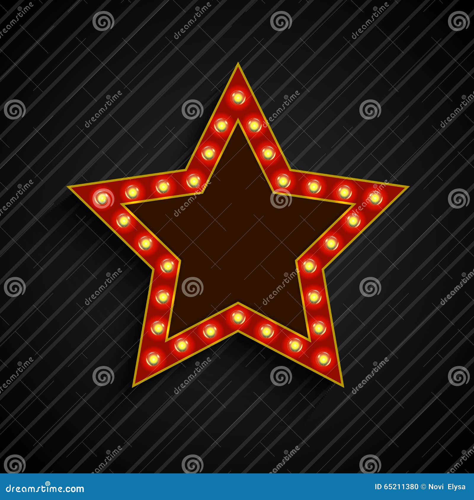 Lighting Bulb Banner Star Sign on the on Black Background Stock Vector ...
