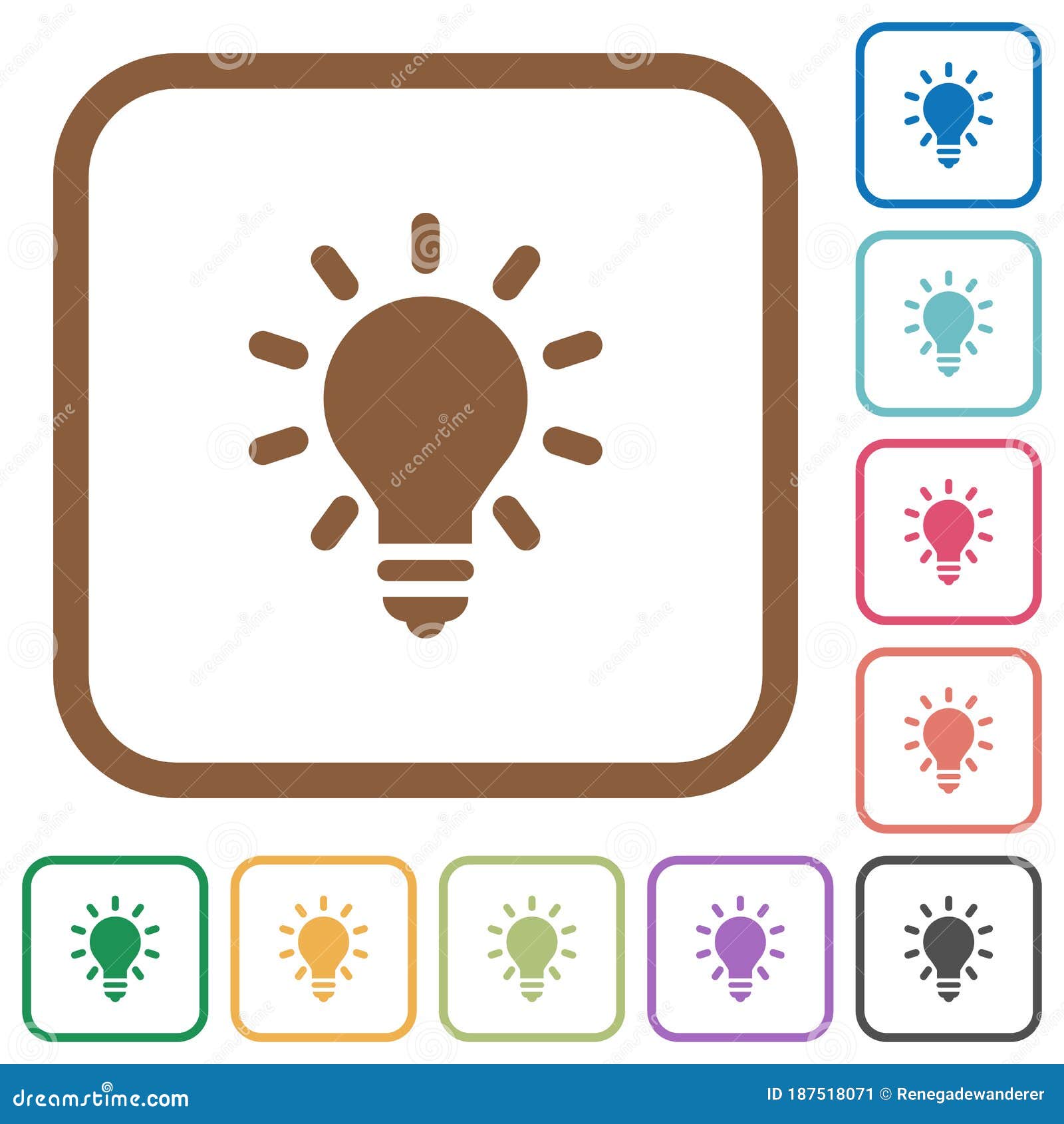 Lighting bulb simple icons stock illustration. Illustration of curved ...