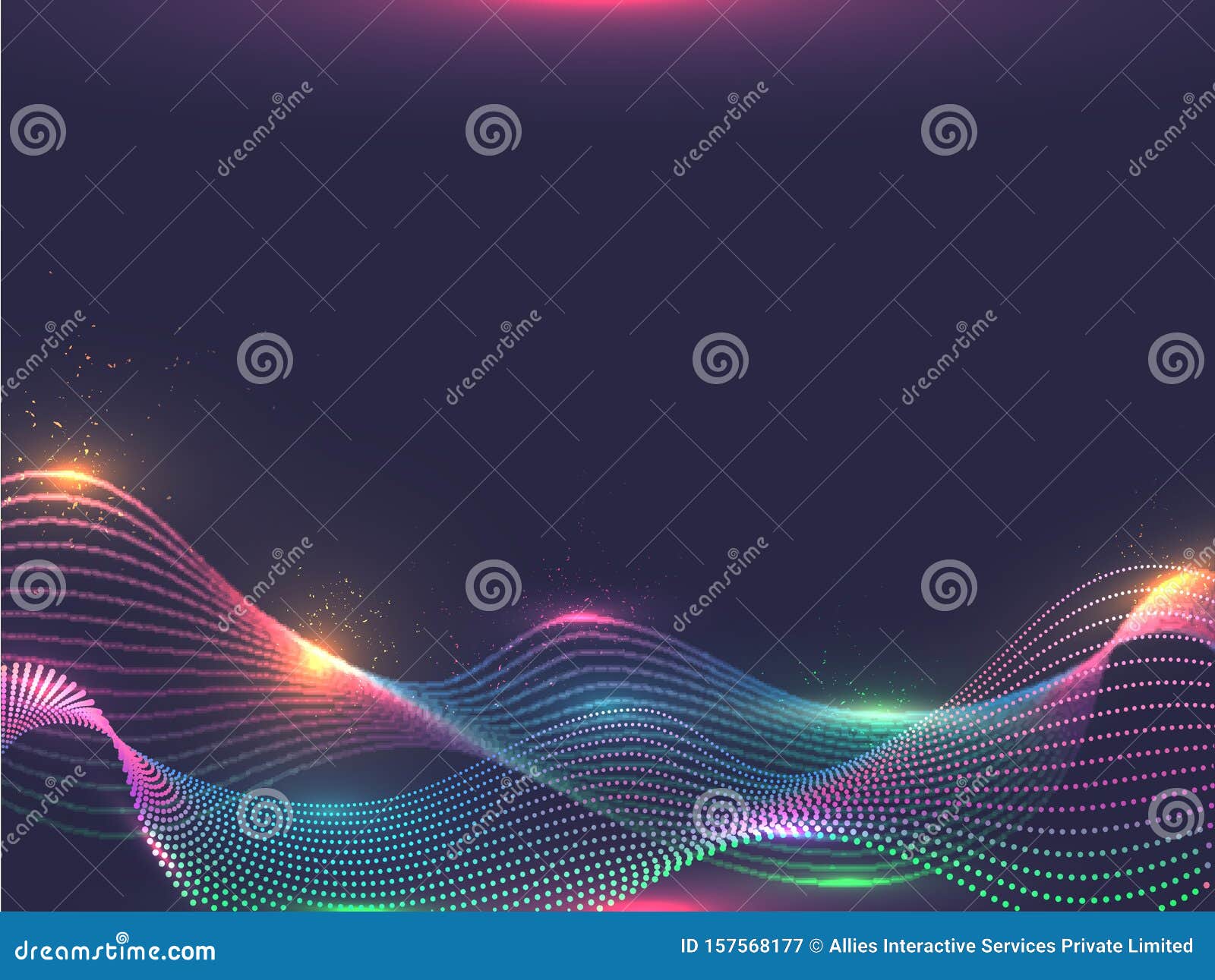 Lighting Color Effect Digital Flowing Wave. Stock Illustration ...