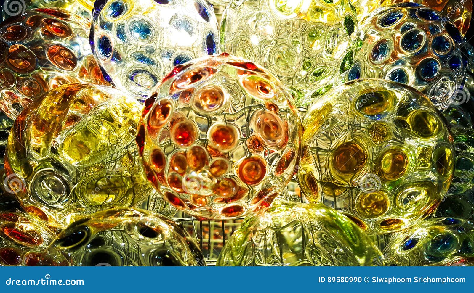 Lighting on Colorful of Crystal Ball for Decoration Stock Illustration ...