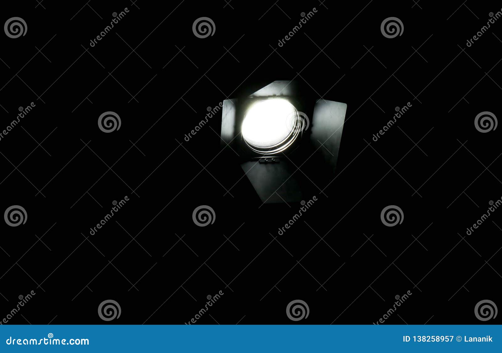 The Lighting Device Shines in the Dark Stock Image - Image of ...