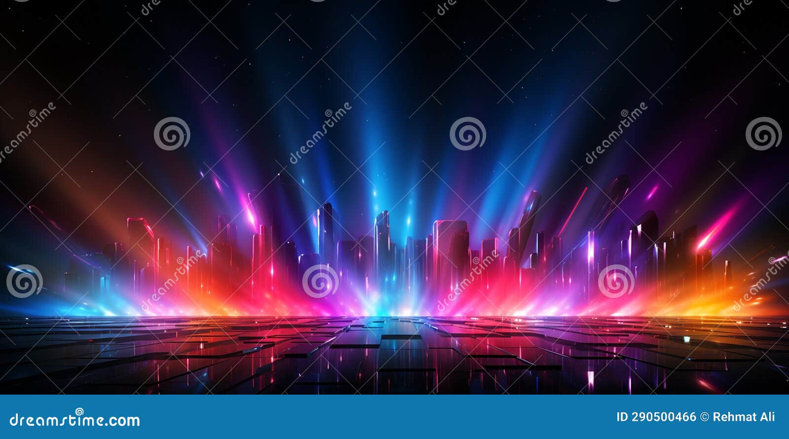 Lighting Effect Red Yellow and Blue Neon Background Stock Photo - Image ...