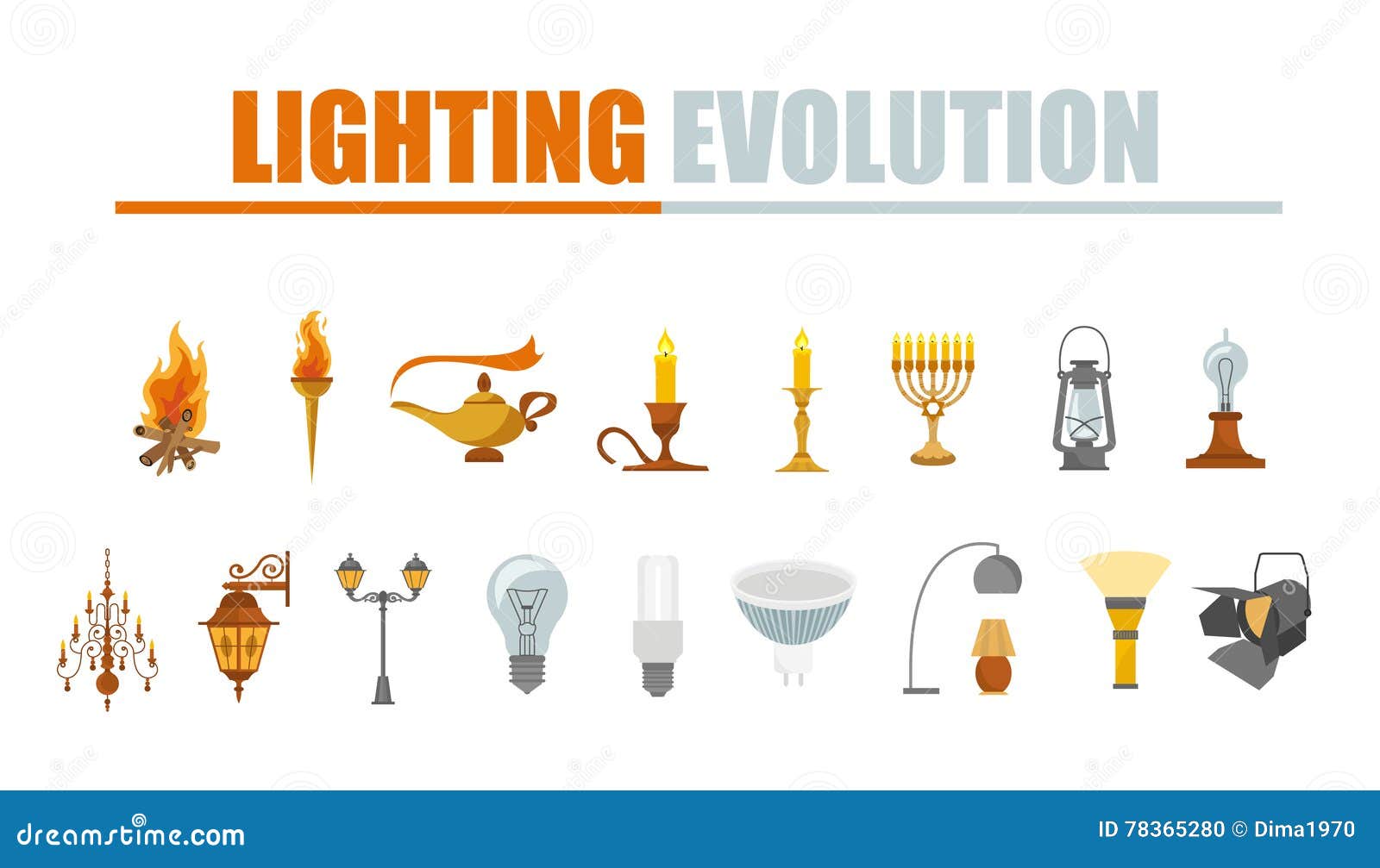 Lighting elements icon set stock vector. Illustration of camera - 78365280