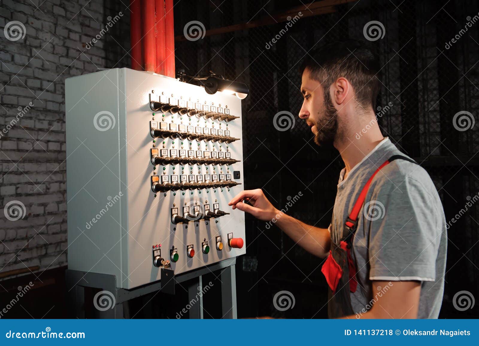 The Lighting Engineer Adjusts the Lights on Stage Behind the Scenes ...