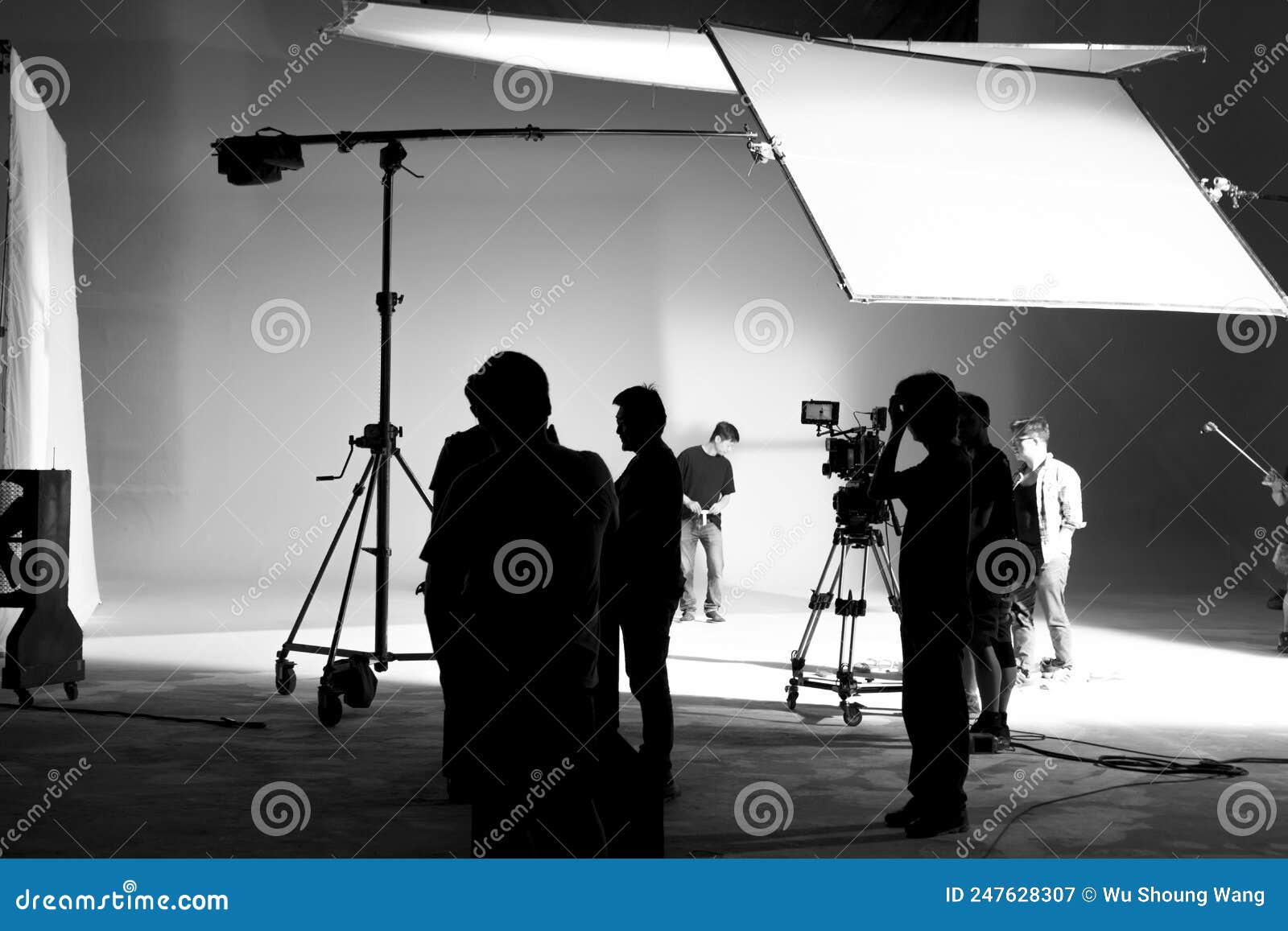 Studio, Gaffer, Adjustment, Scene, Lighting Stock Image - Image of ...