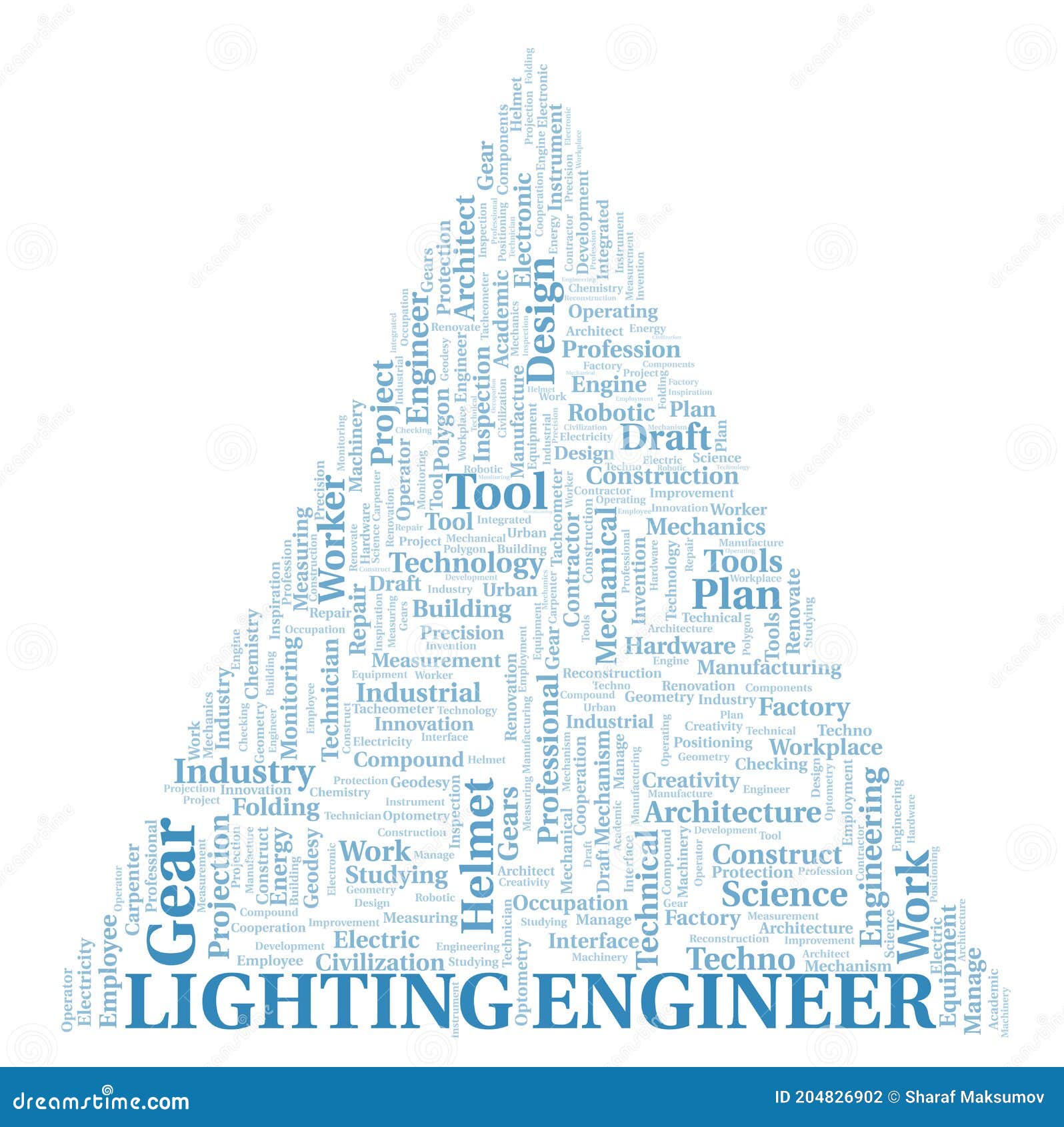 Lighting Engineer Typography Word Cloud Create with the Text only Stock ...